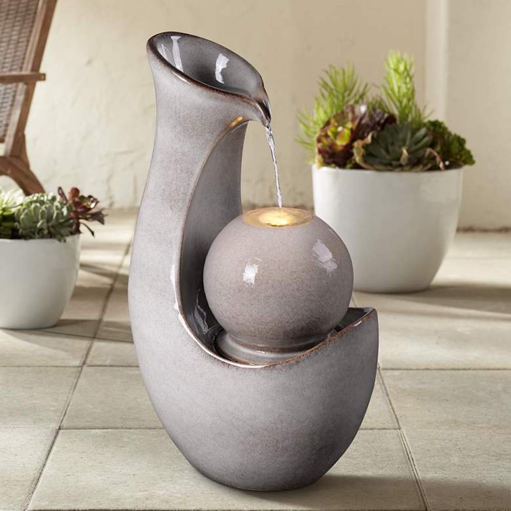 Mirage Falls Ceramic Fountain - 80cm - Lux Garden