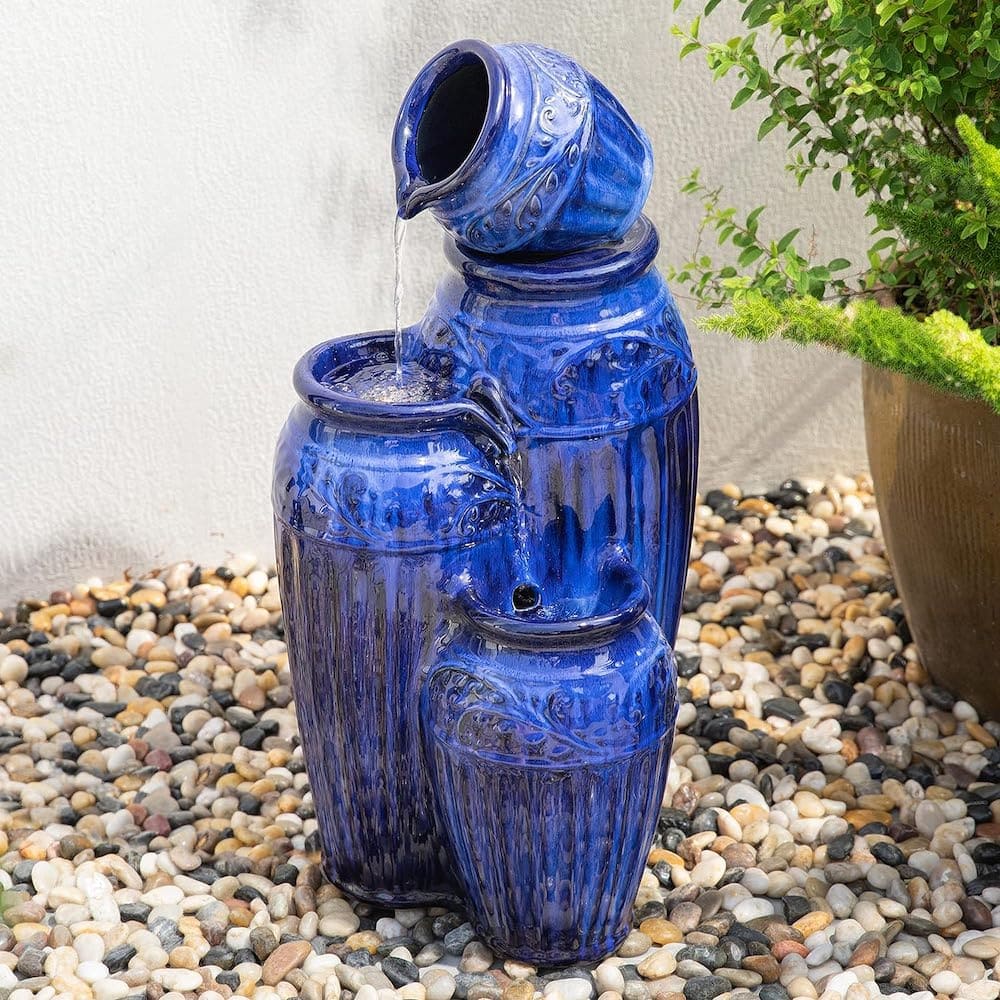 Cora 3-Tier Ceramic Pots Water Feature - Lux Garden