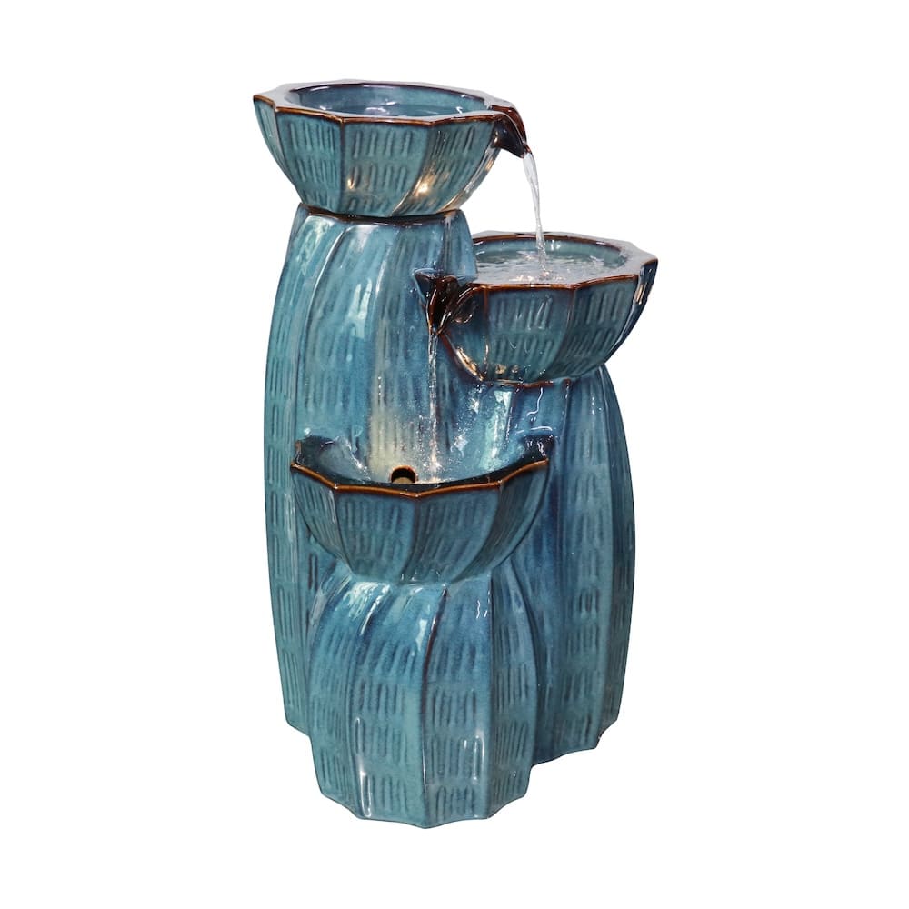 Sierra Swirl 3-Tier Ceramic Fountain - Lux Garden